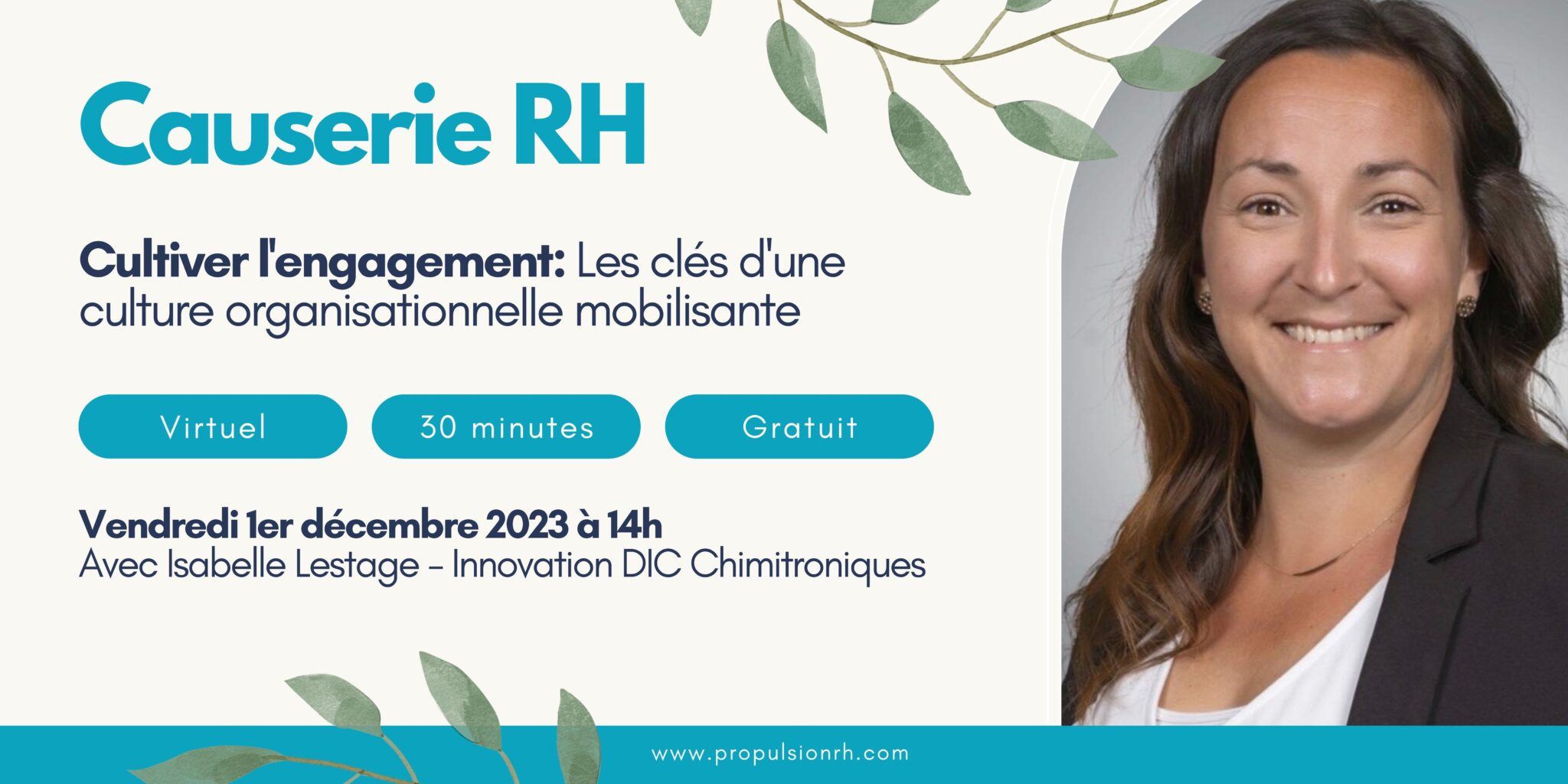 Causerie RH du 1er décembre 2023 avec Isabelle Lestage sur le thème de ...